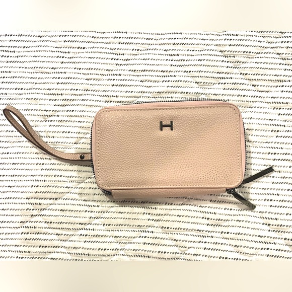 H by Halston | Bags | Halston Pale Pink Leather Wallet 7 X 45 In | Poshmark